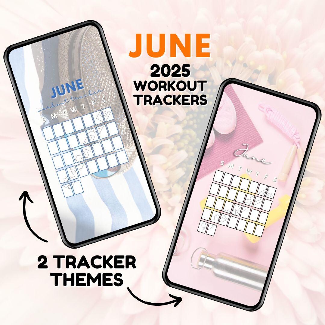 June Workout Tracker | 2025 Habit Tracker | Sweaty Selfie Tracker ...