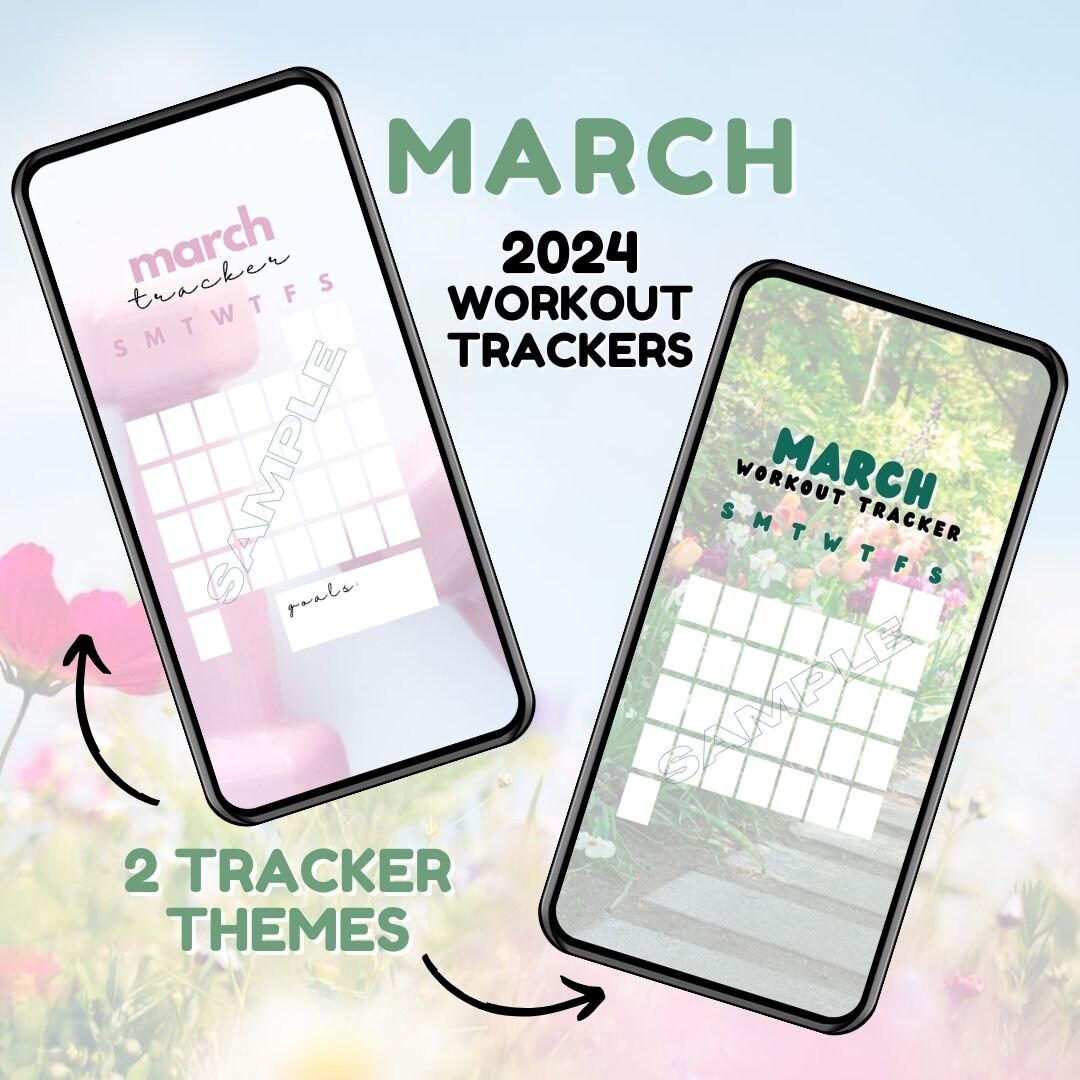 March Workout Tracker 2024 Habit Tracker Sweaty Selfie Tracker ...