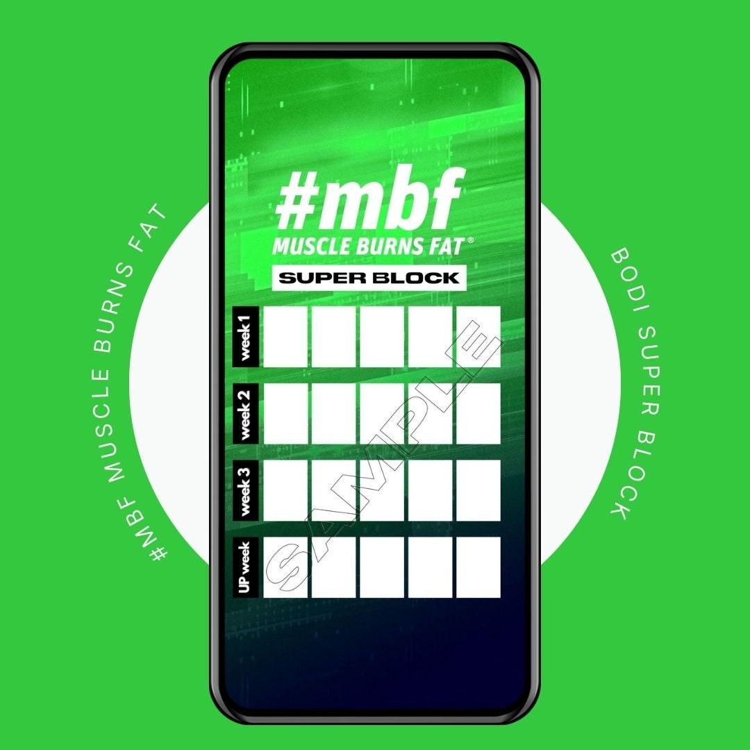 Muscle Burns Fat Super Block Tracker | #MBF Bodi Super Block | Sweaty ...