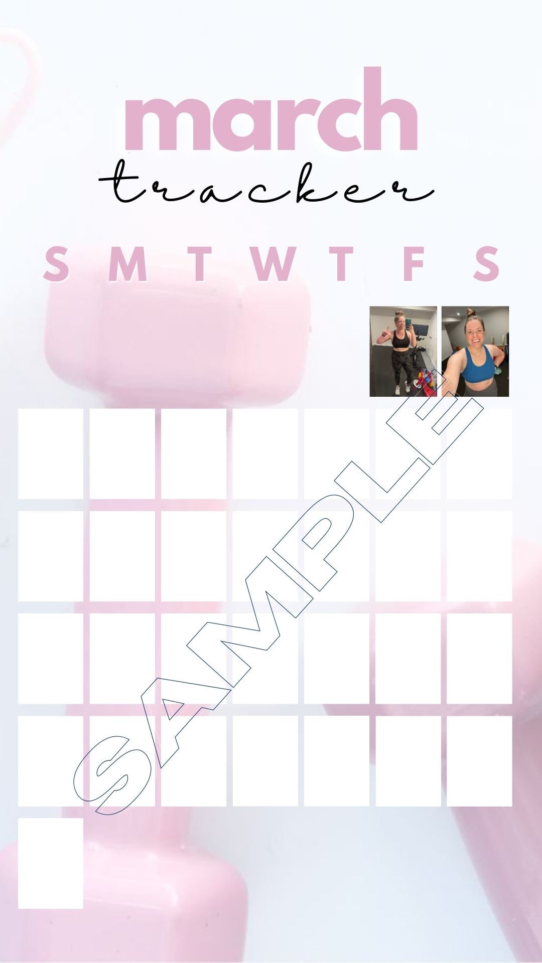 March Workout Tracker 2024 Habit Tracker Sweaty Selfie Tracker ...