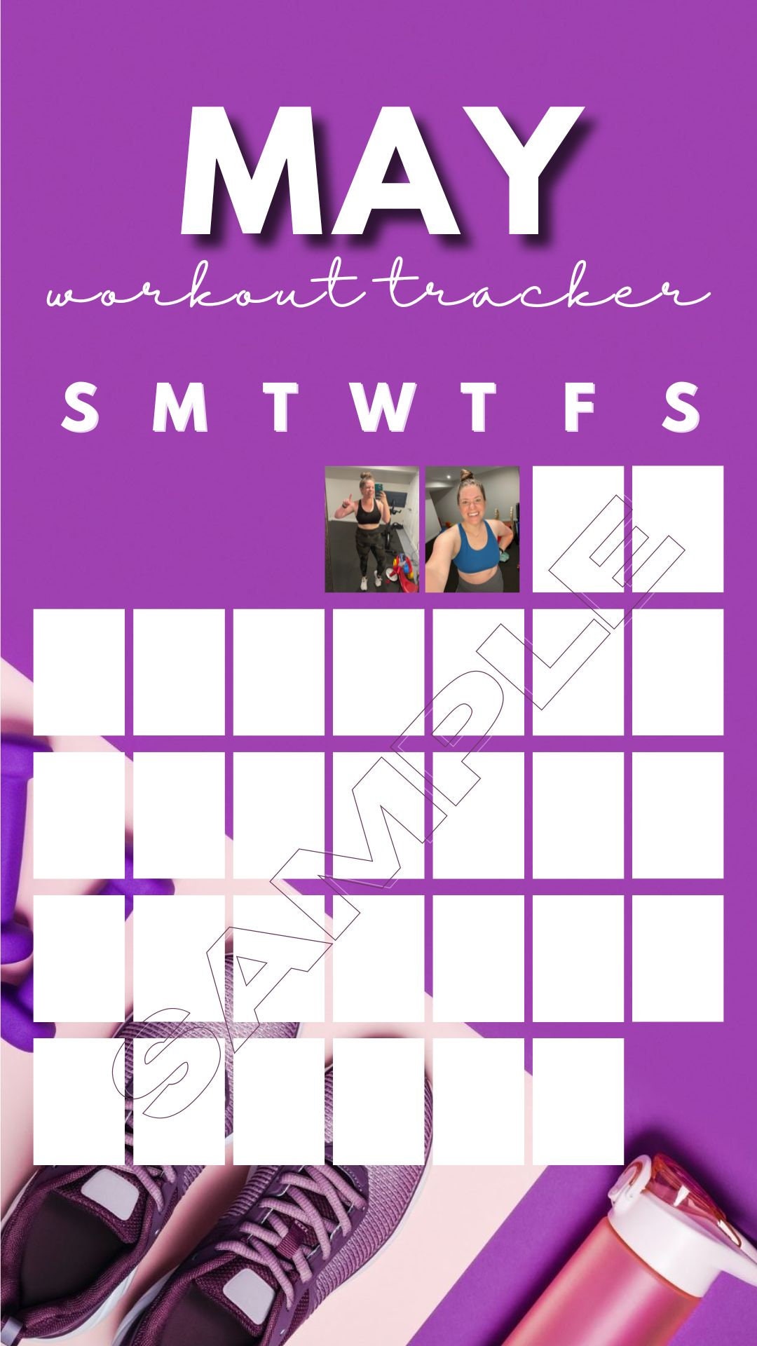 May Workout Tracker 2024 Habit Tracker Sweaty Selfie Tracker Beachbody ...