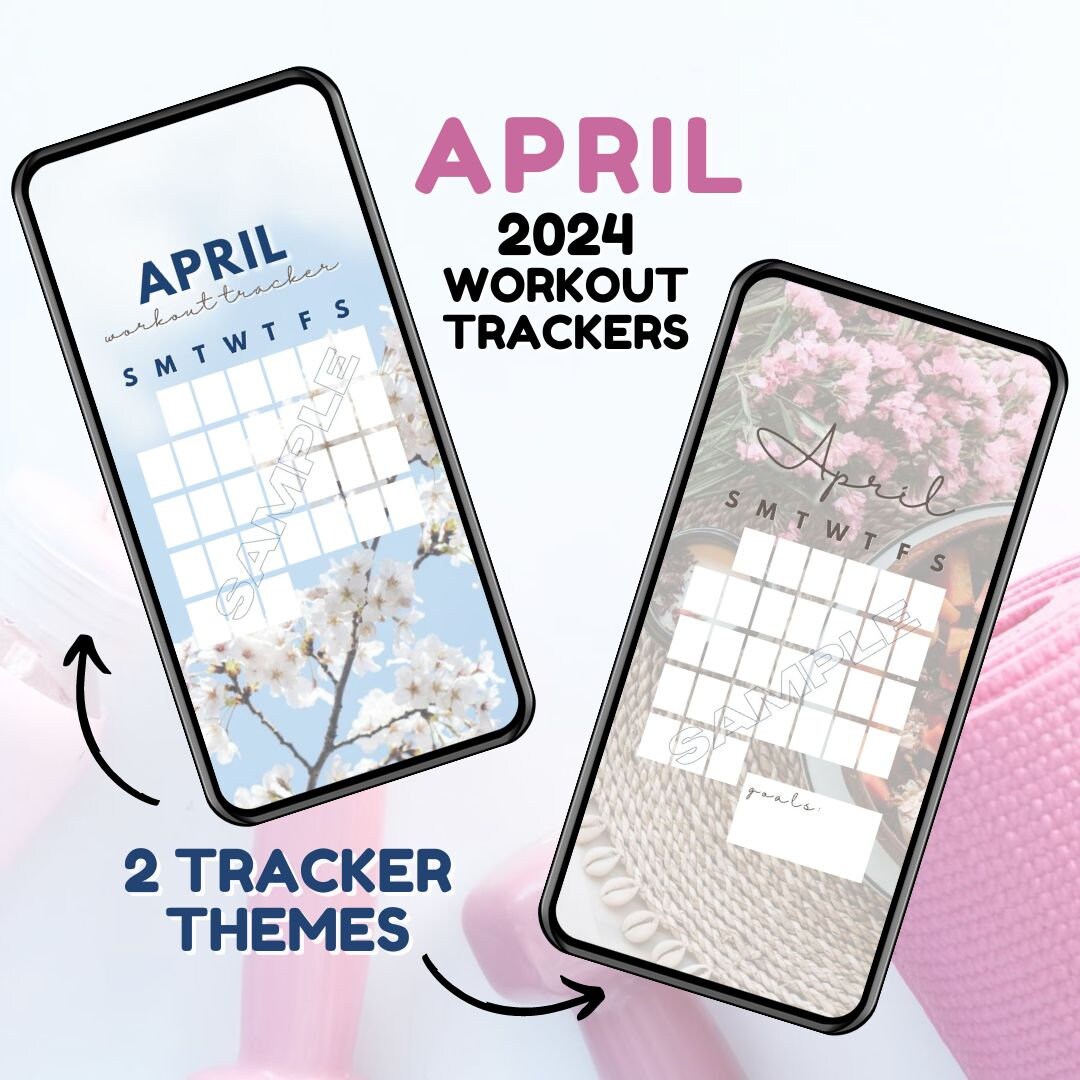 April Workout Tracker 2024 Habit Tracker Sweaty Selfie Tracker ...