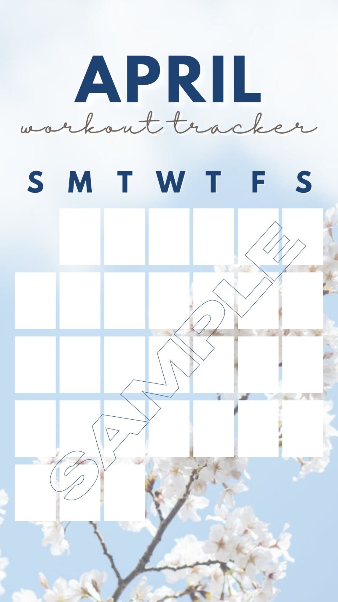 April Workout Tracker 2024 Habit Tracker Sweaty Selfie Tracker ...