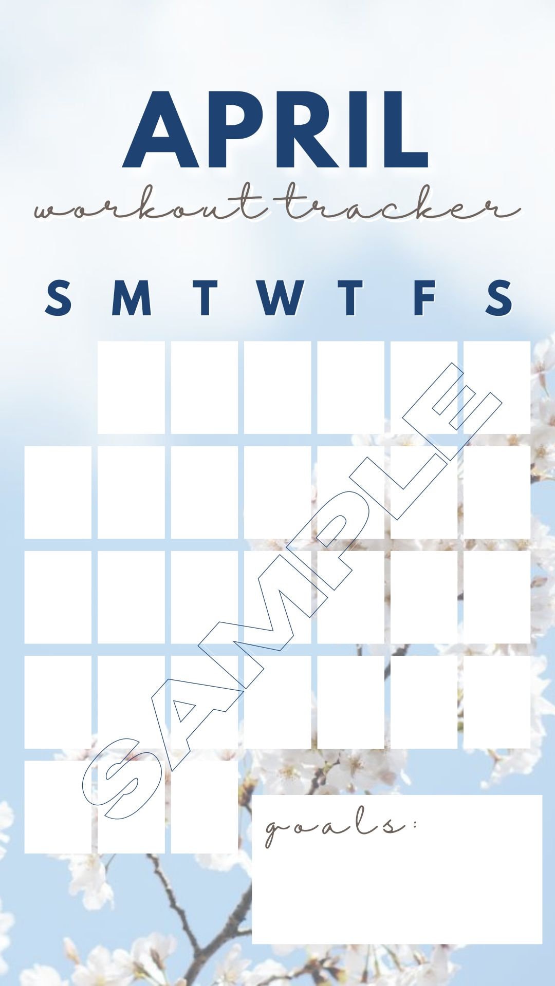 April Workout Tracker 2024 Habit Tracker Sweaty Selfie Tracker ...