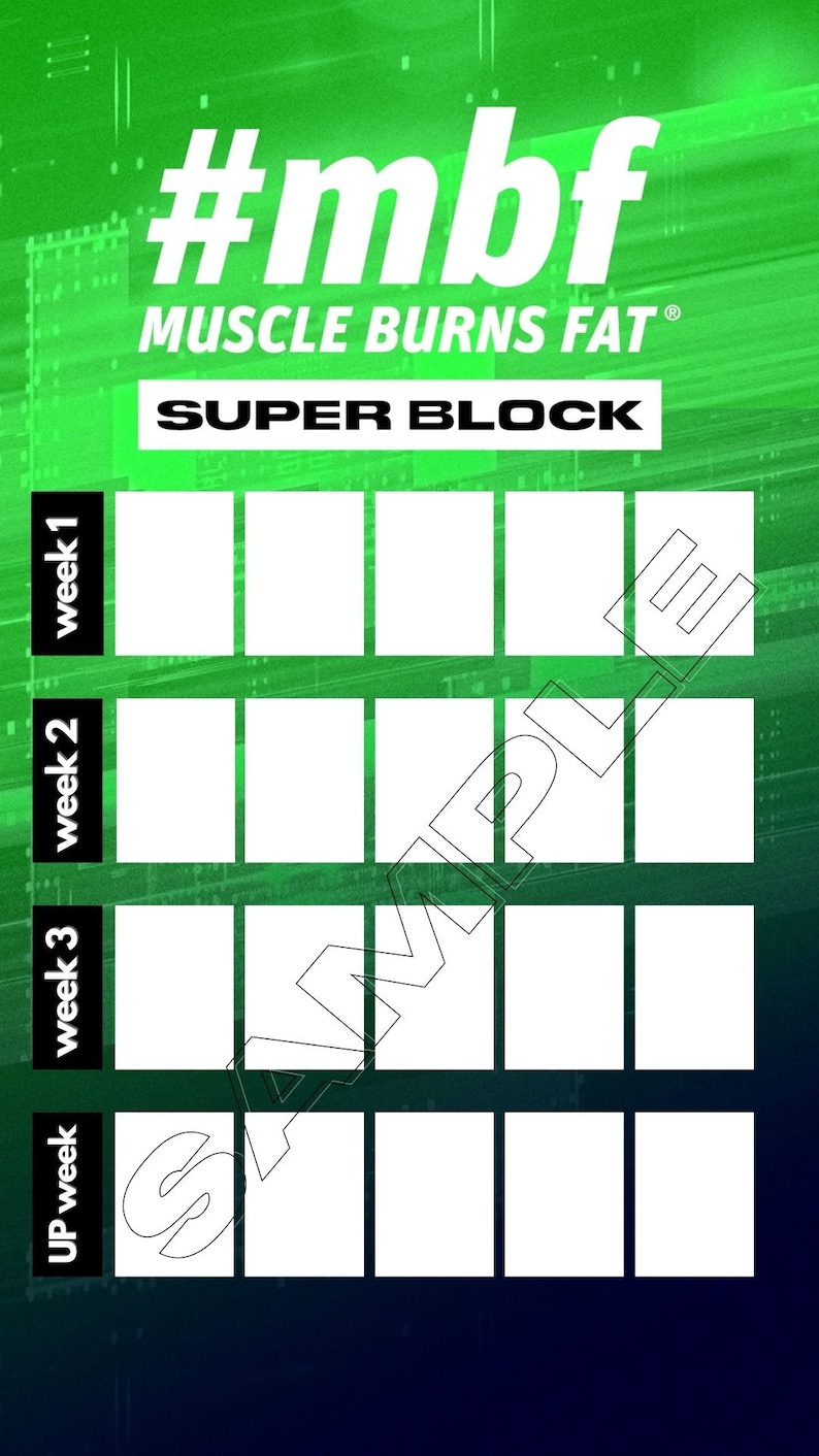 Muscle Burns Fat Super Block Tracker | #MBF Bodi Super Block | Sweaty ...