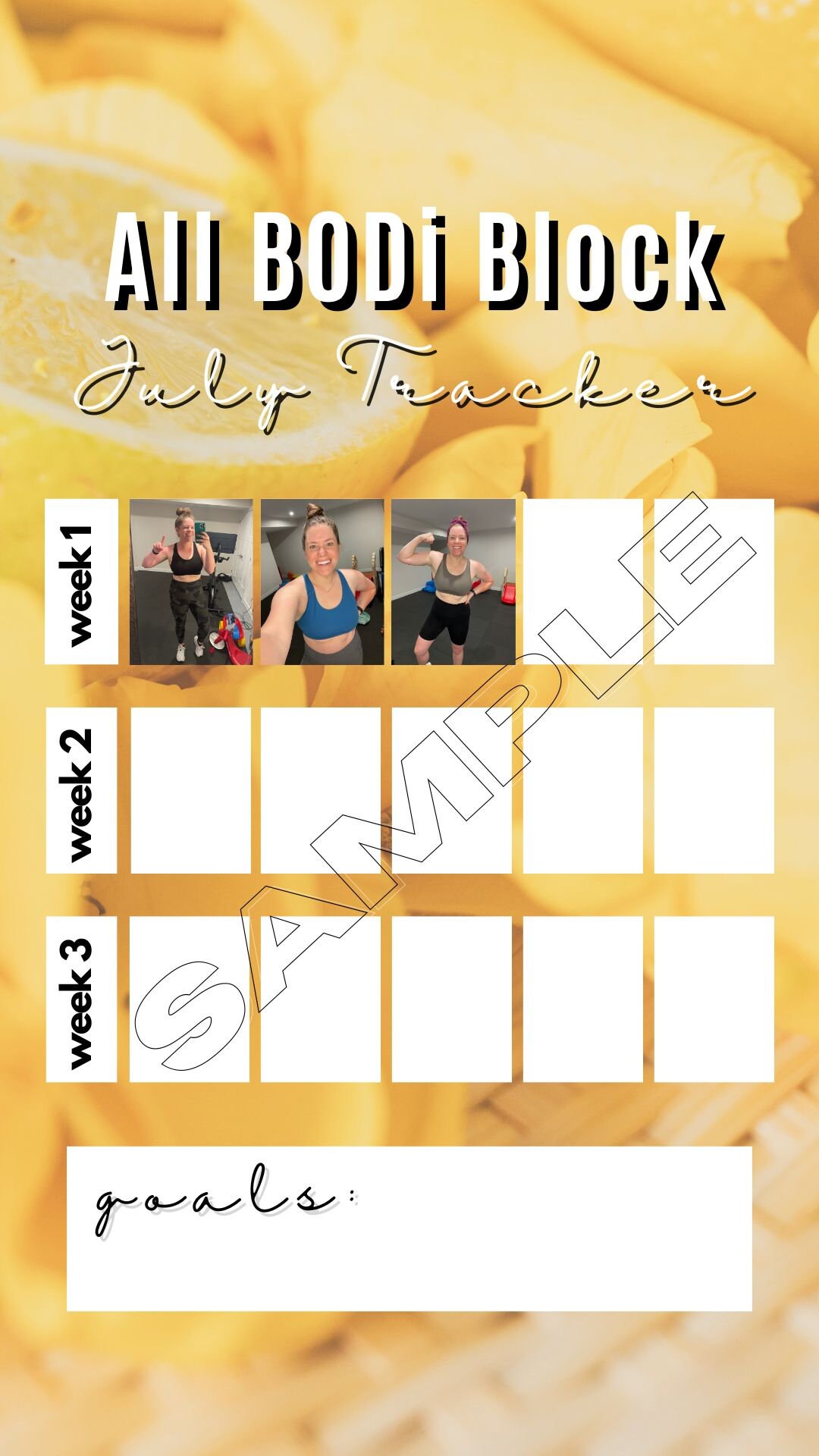Bodi Block Tracker July Bodi Blocks Sweaty Selfie Tracker Bodi Tracker ...