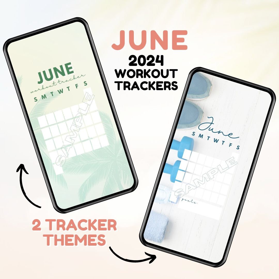 June Workout Tracker 2024 Habit Tracker Sweaty Selfie Tracker Beachbody ...