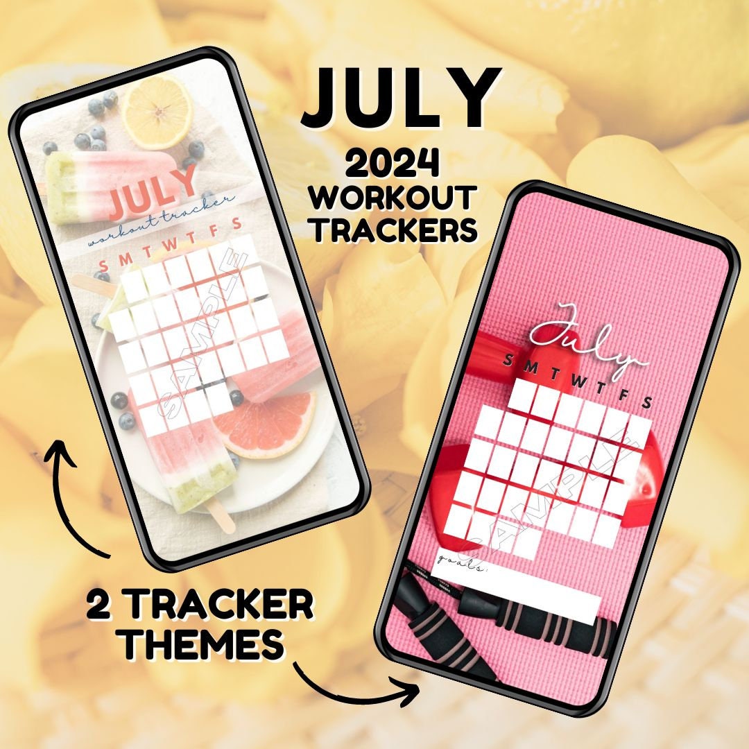 July Workout Tracker 2024 Habit Tracker Sweaty Selfie Tracker Beachbody ...