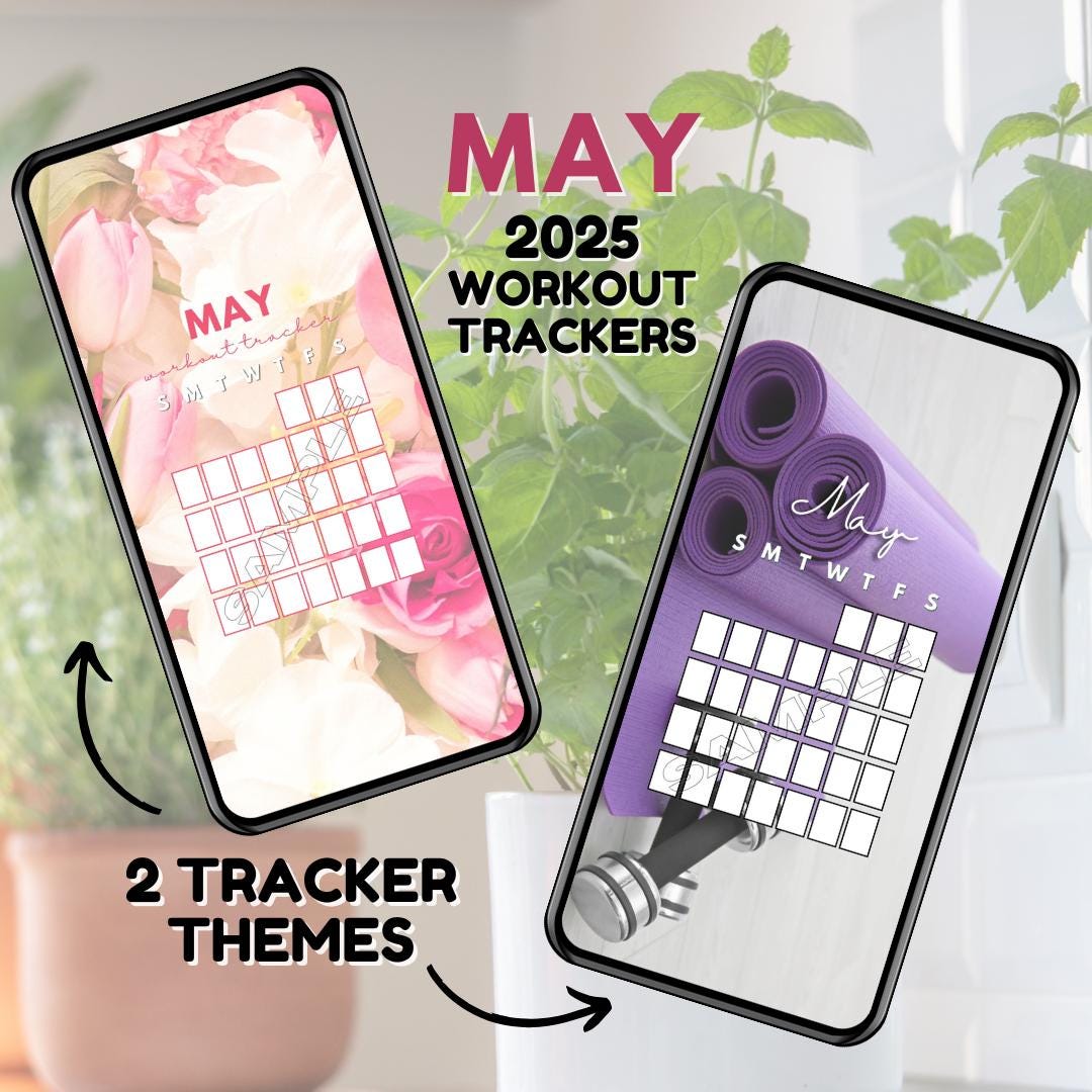 May Workout Tracker | 2025 Habit Tracker | Sweaty Selfie Tracker ...