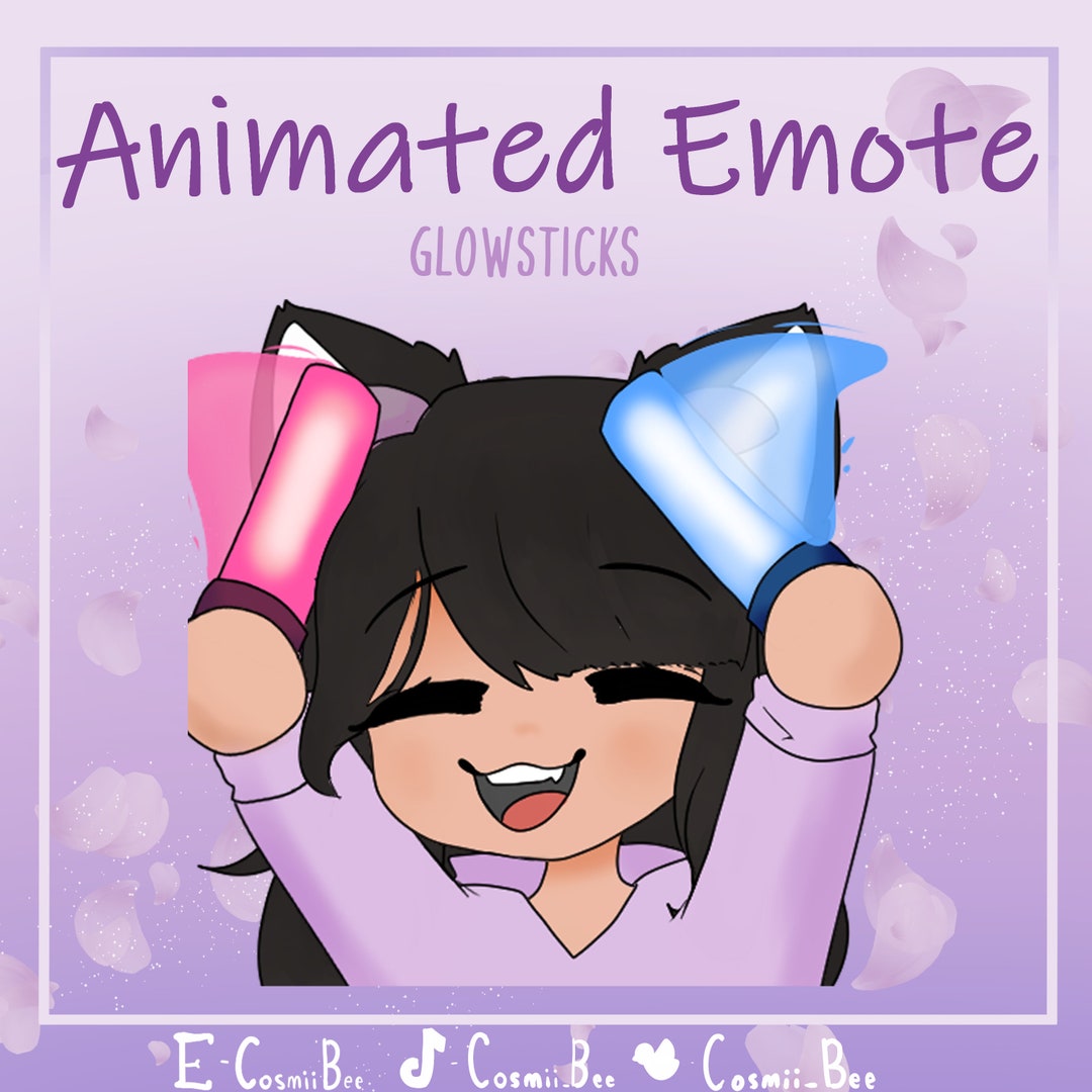 Glowsticks Emote Black Hair Tan Skin With or Without Ears Twitch Emote ...