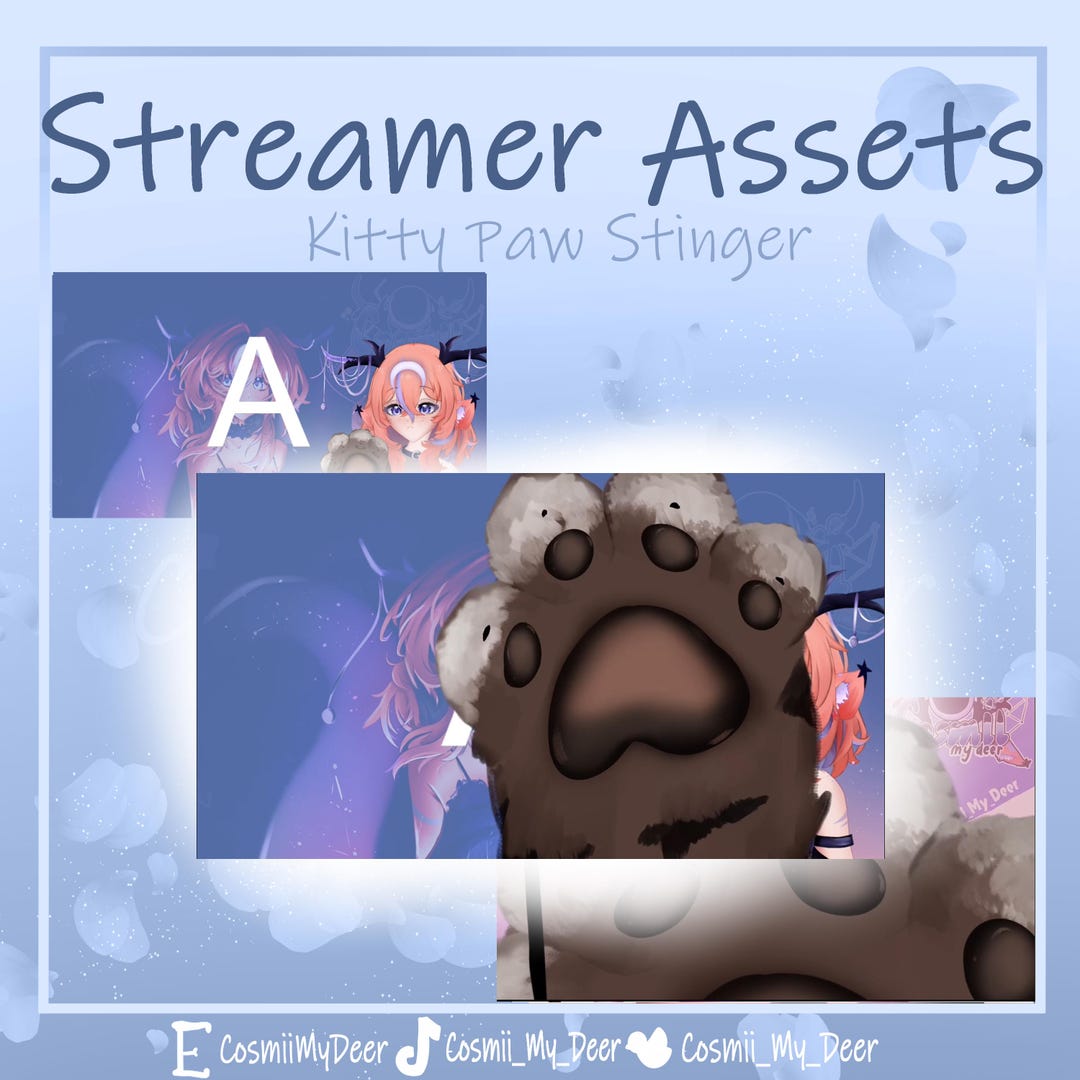 Kitty Paw Stinger Transition - Tabby Paw: Streamer Asset (webm Digital ...