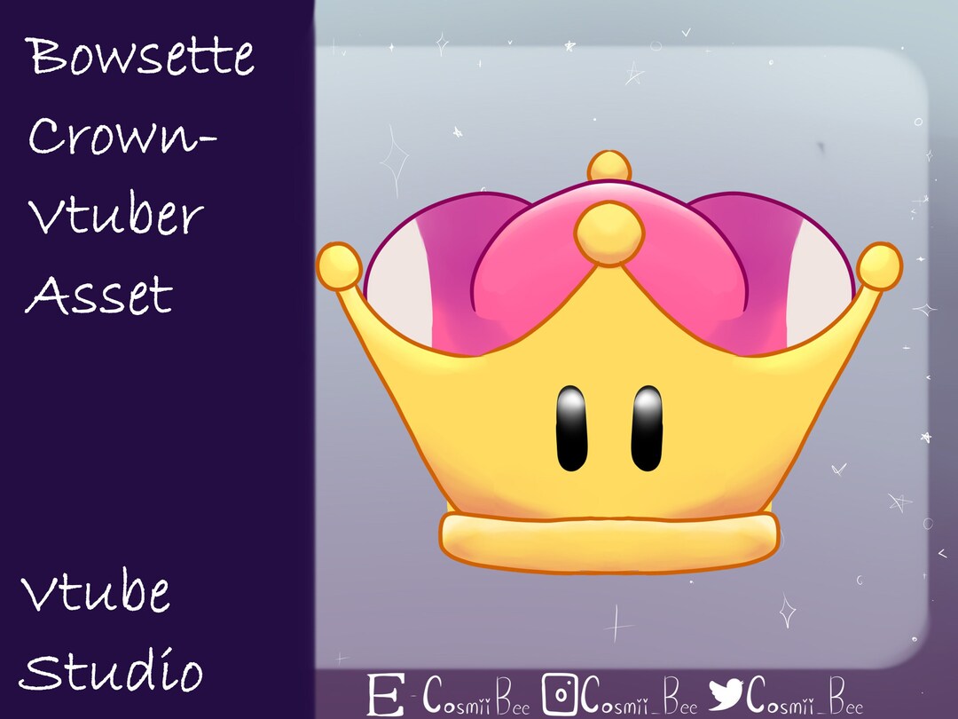 Bowsette Crown Animated Vtuber Asset vtube Studio - Etsy