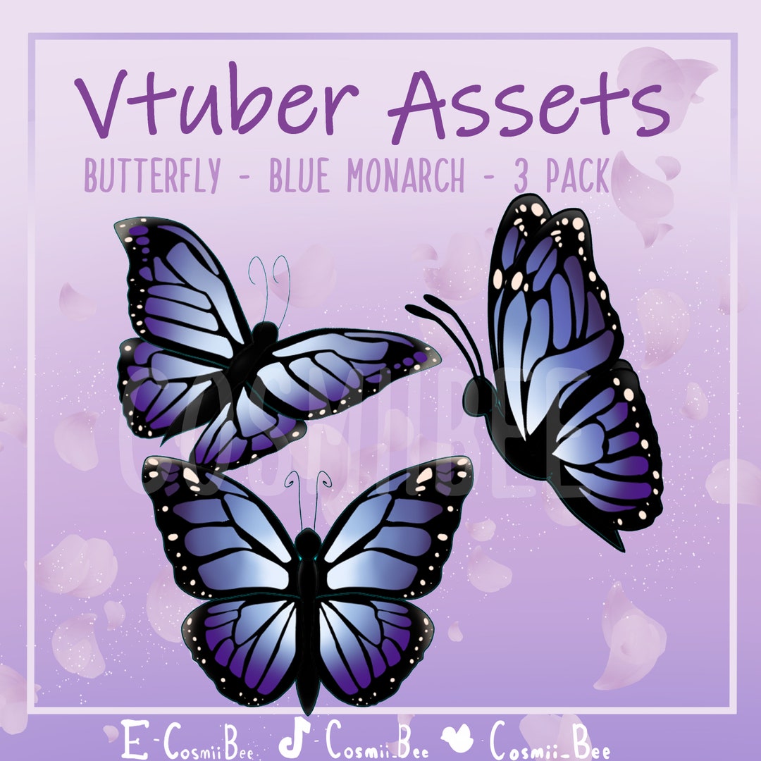 Butterflies - Blue Monarch - Vtube Studio - Streamer Asset - Vtuber ...