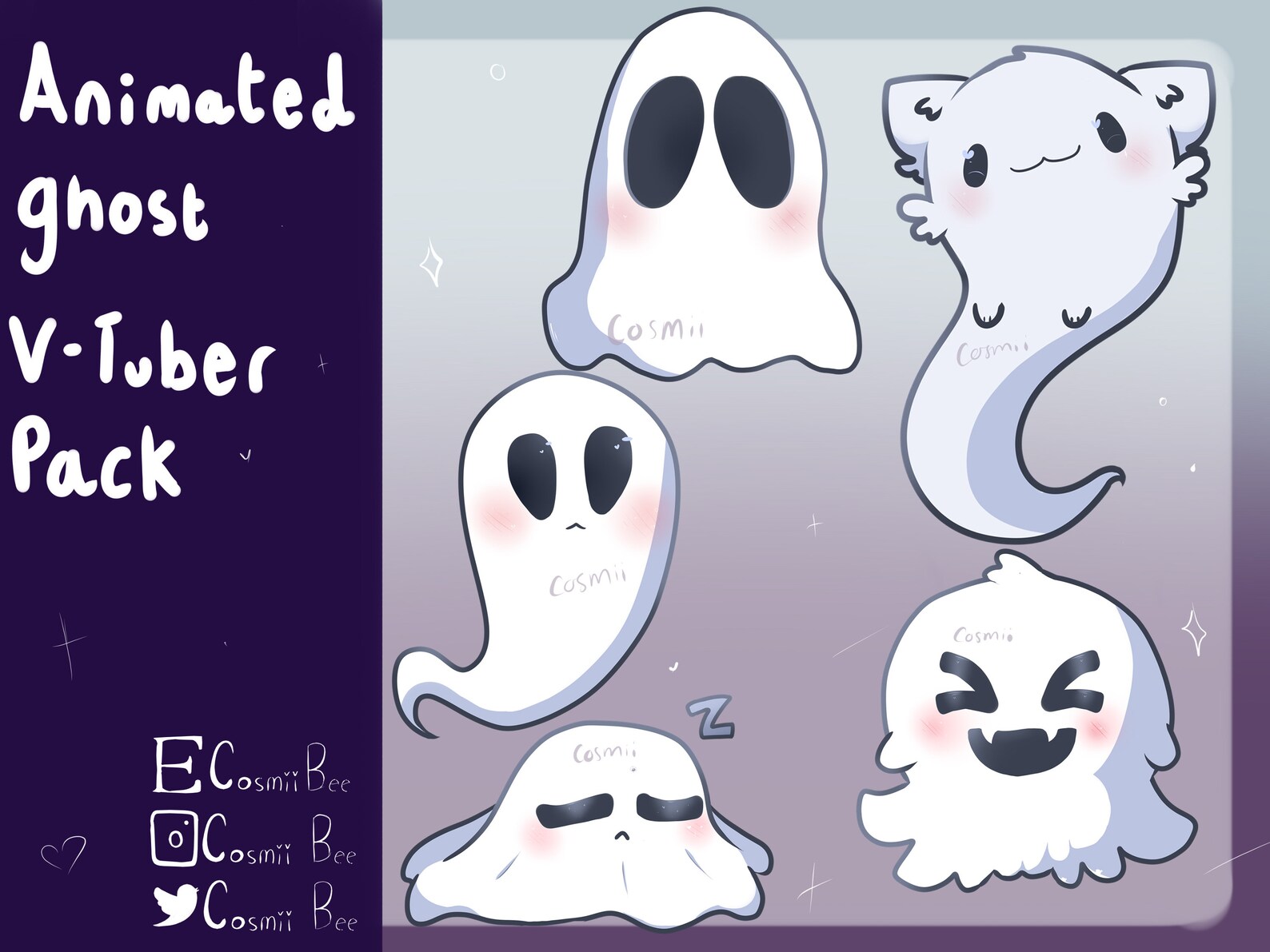 Ghosties Animated Vtuber Asset for Vtube Studio Halloween - Etsy