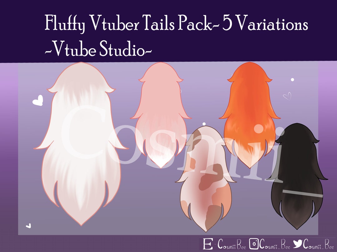 Fluffy Vtuber Tails - Vtuber Asset (vtube Studio) -5 Variations- - Etsy
