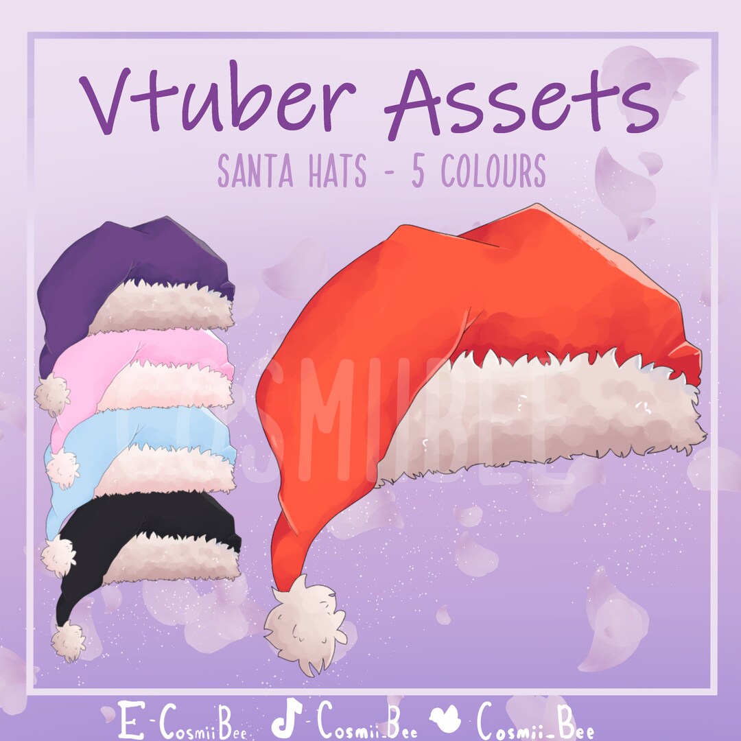 Santa Hats - 5 Colours - Animated Vtuber Asset for Vtube Studio ...