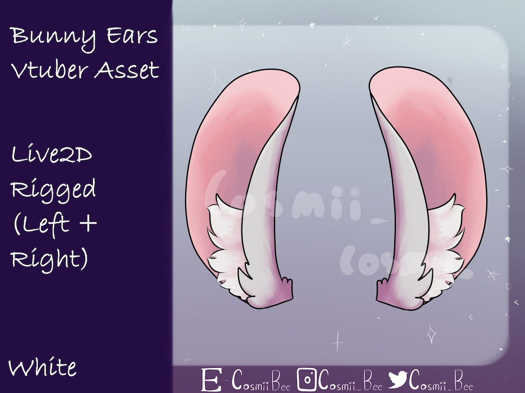 Bunny Ears- White - Animated Vtuber Asset (vtube Studio) - Etsy