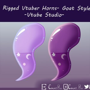 Purple Goat Jelly Horns rigged Vtuber Asset Liquid Filled - Etsy