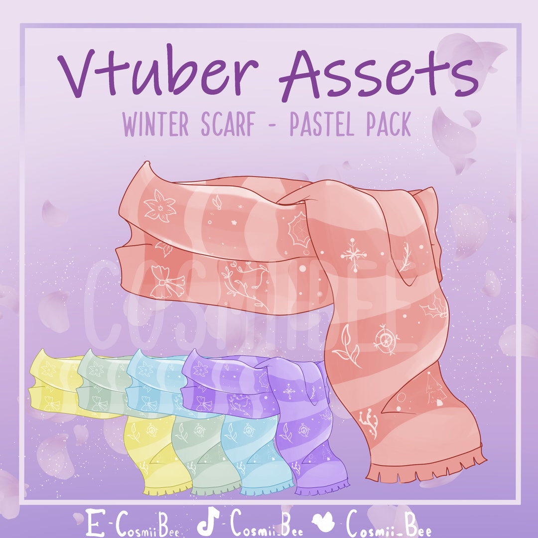 Winter Scarves - Pastel 5 Pack - Animated Vtuber Asset for Vtube Studio ...