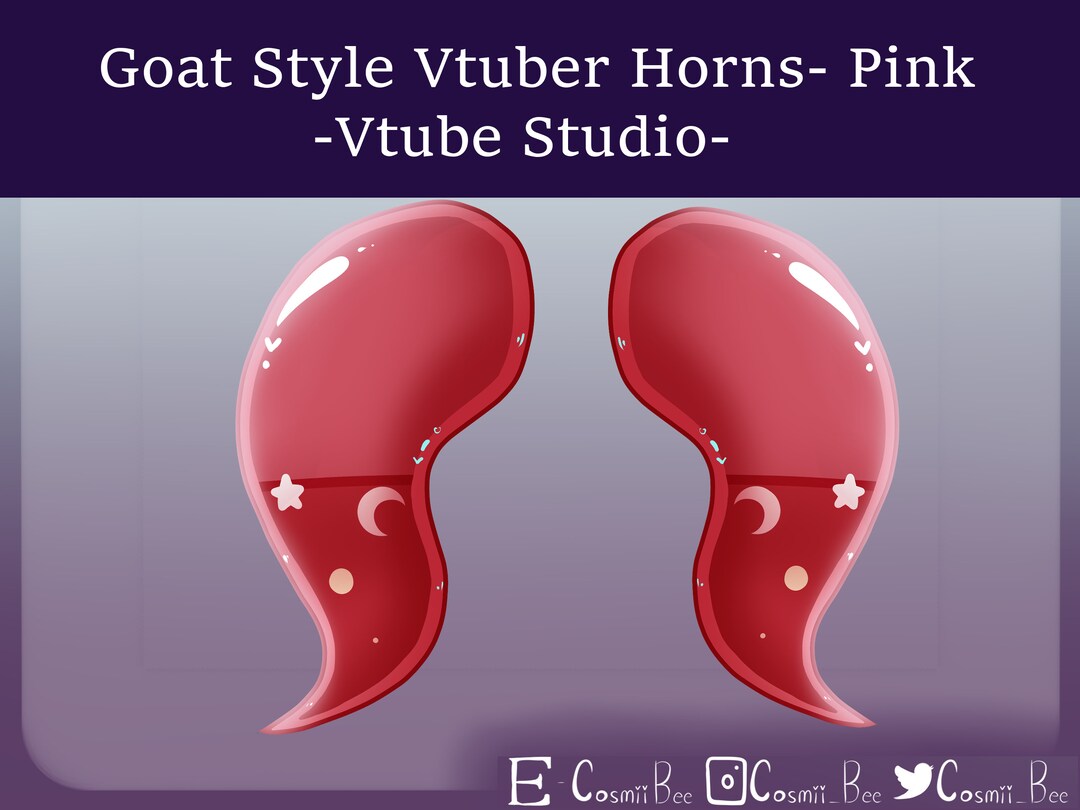 Goat Jelly Horns Pink Animated Vtuber Asset vtube Studio - Etsy