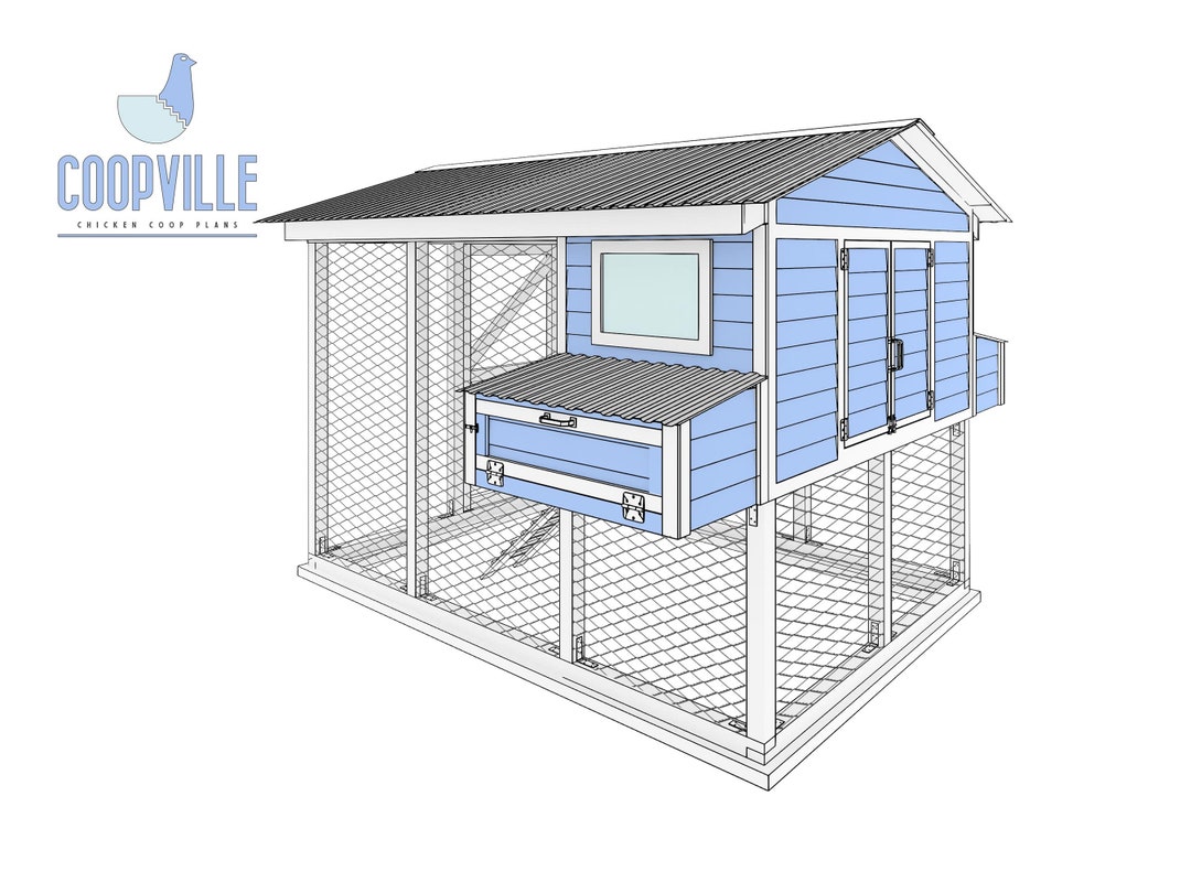 Spacious 12x8 DIY Walk-in Chicken Coop Plans for up to 12 Chickens - Etsy
