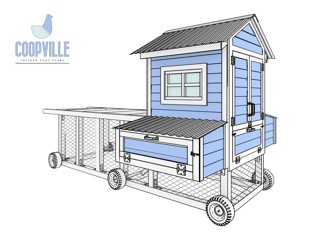 The Portable Chicken Coop Plans for 8 Chickens - Etsy