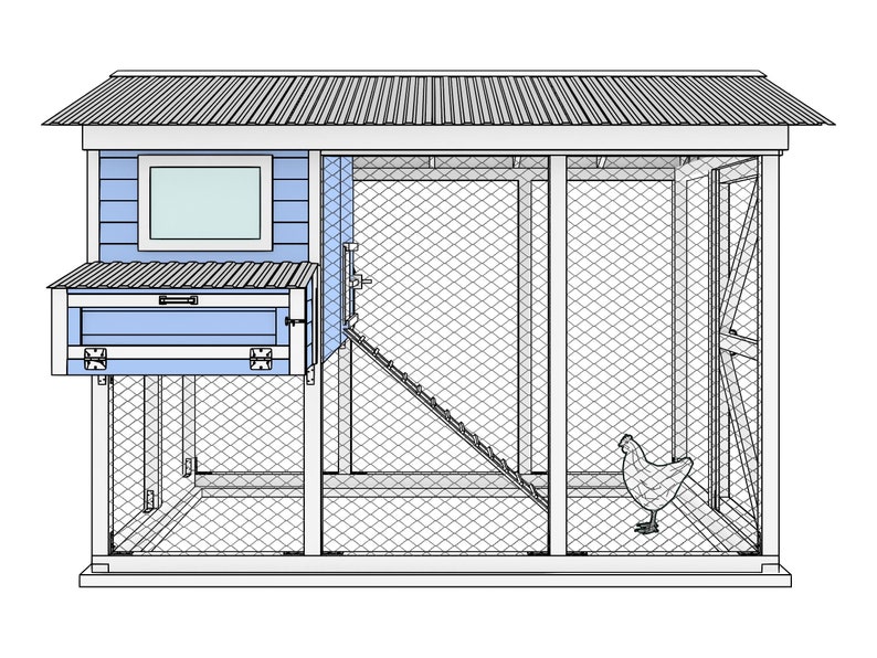 Spacious 12x8 DIY Walk-in Chicken Coop Plans for up to 12 Chickens - Etsy