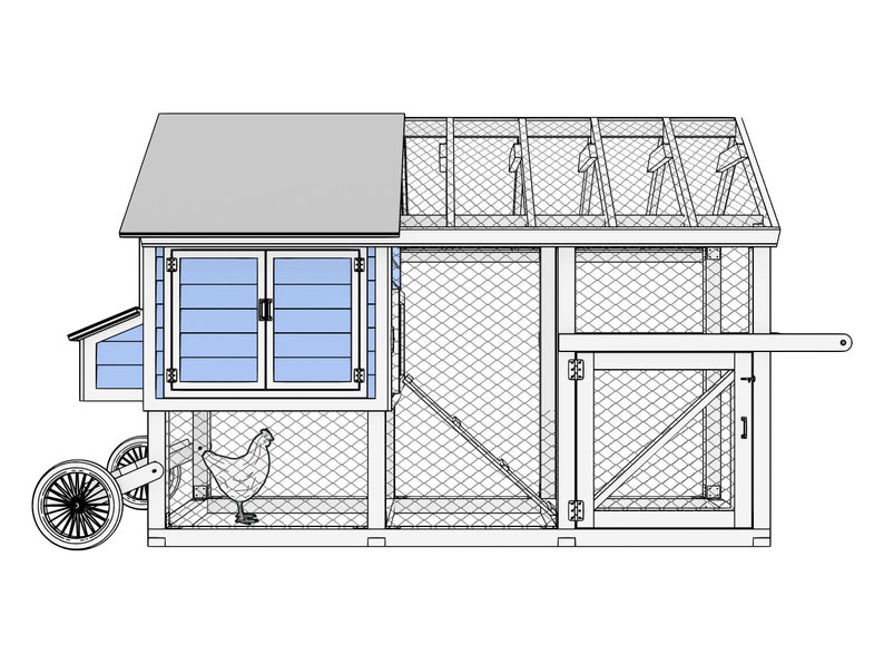 Portable Chicken Coop Plans: 13x5 DIY Movable Chicken Tractor for up to ...