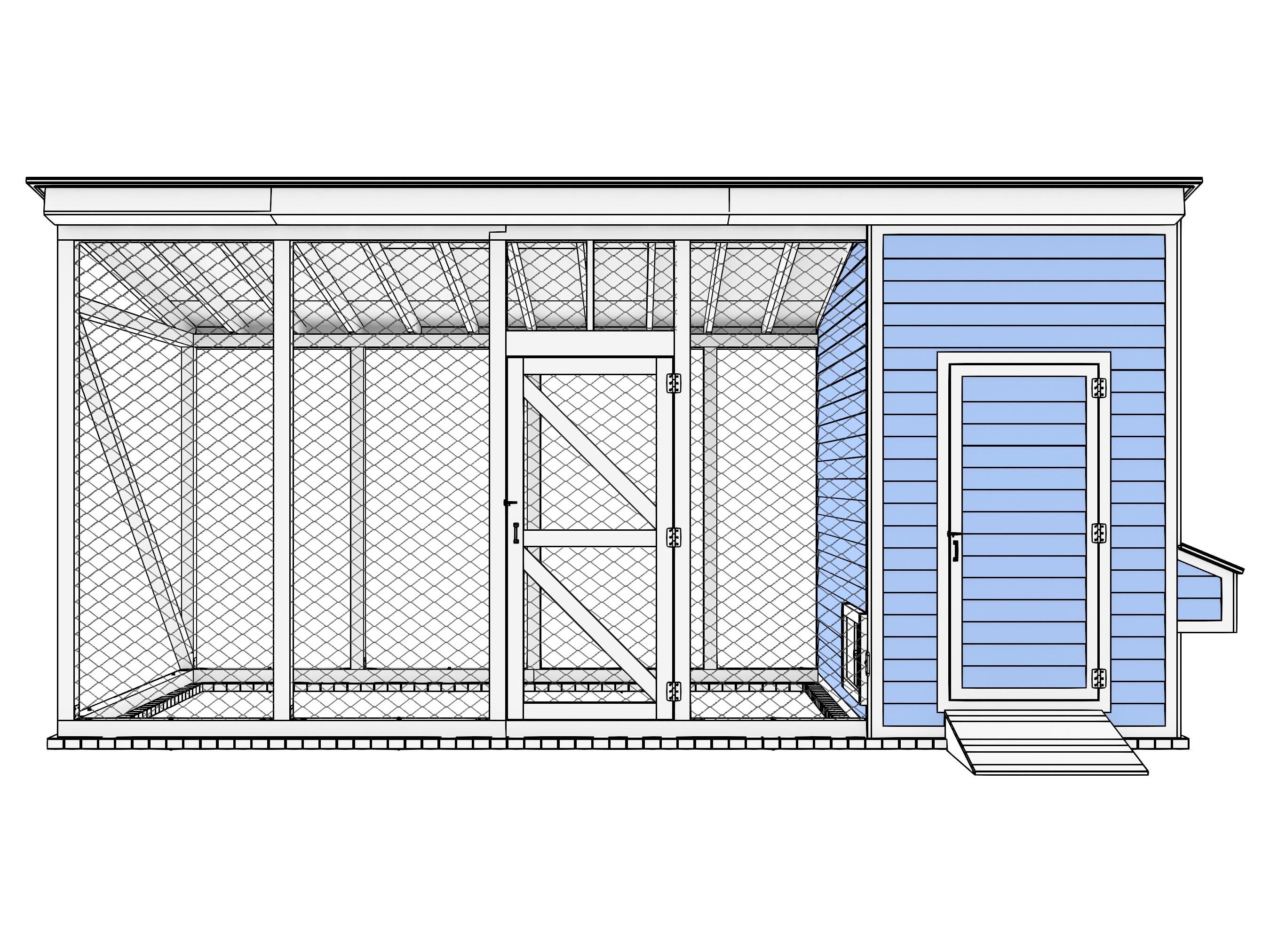 9x20 DIY Walk-in Chicken Run With Coop Plans for up to 12 Chickens - Etsy