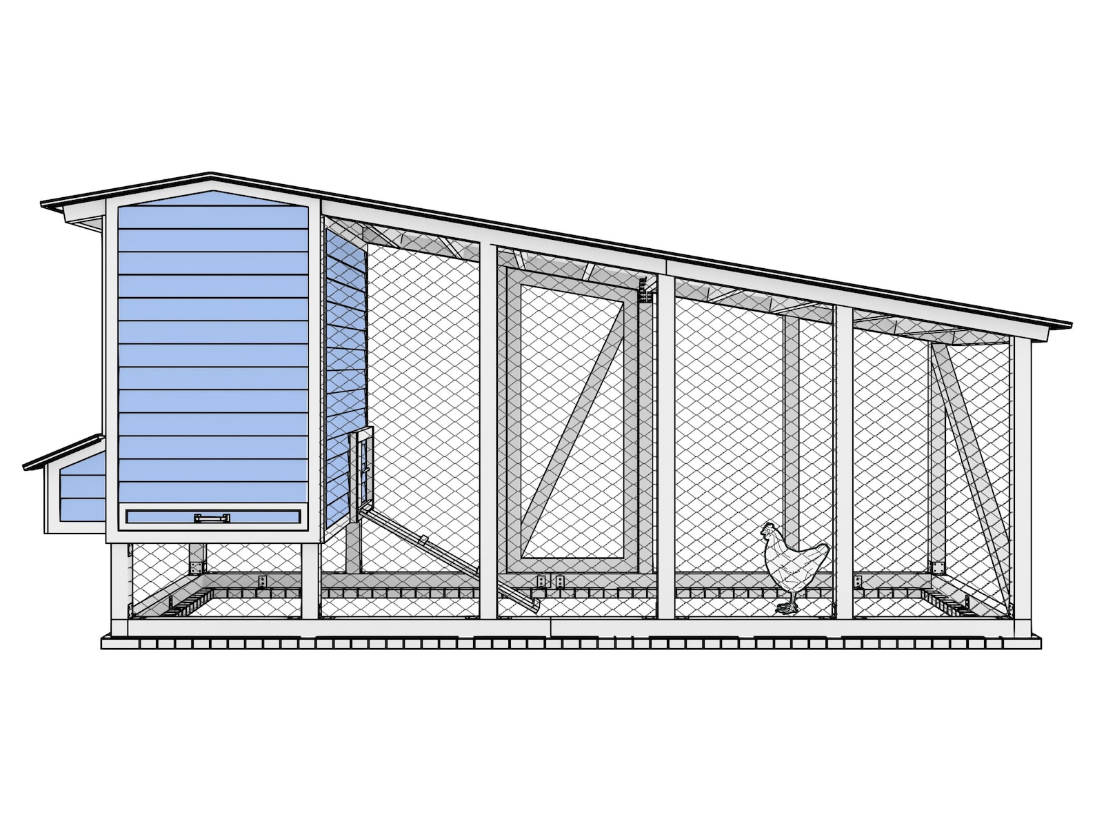 Modern 6x17 Walk-in Chicken Coop and Run Plans for 12 Chickens - Etsy