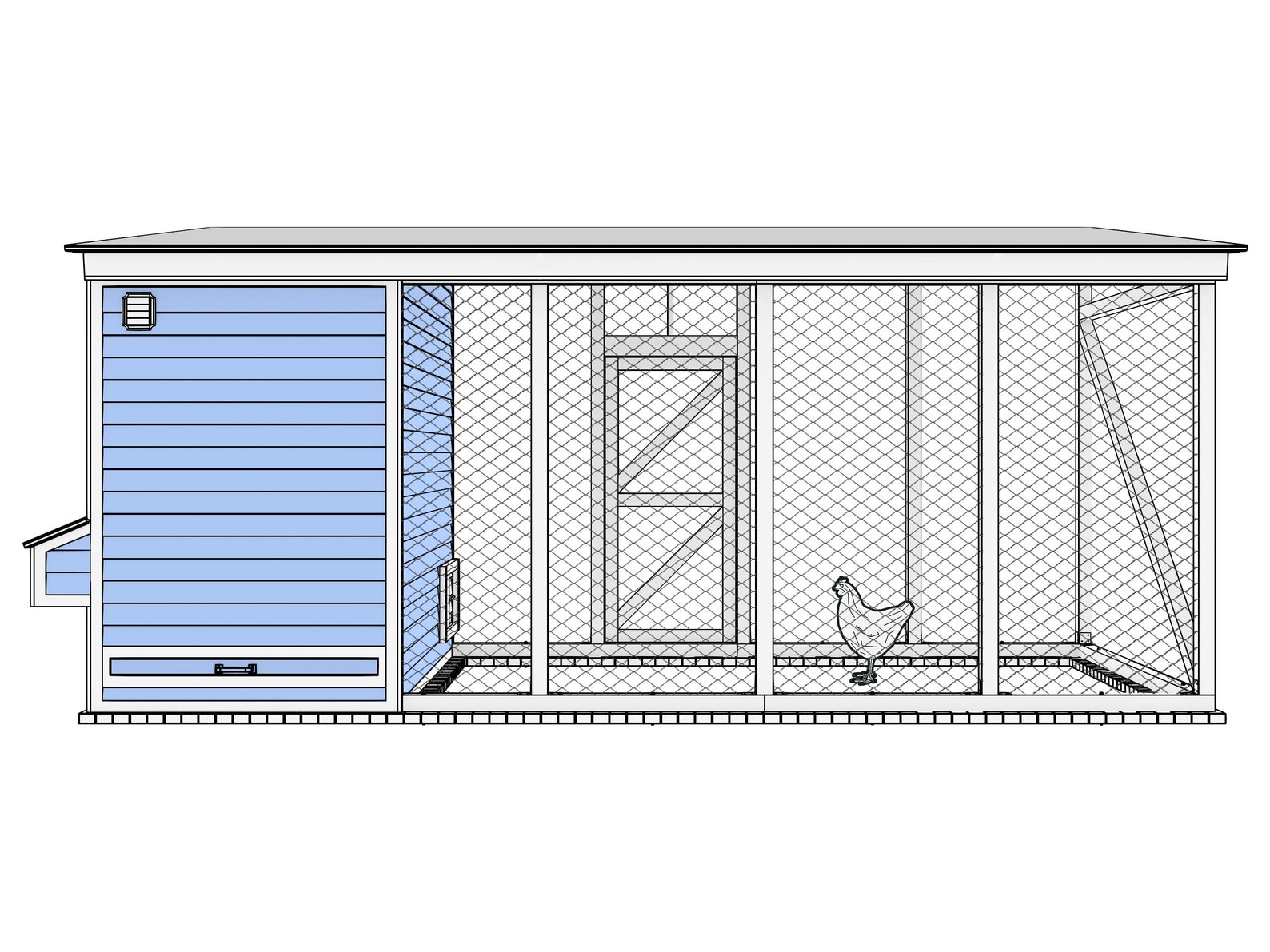 9x20 DIY Walk-in Chicken Run With Coop Plans for up to 12 Chickens - Etsy