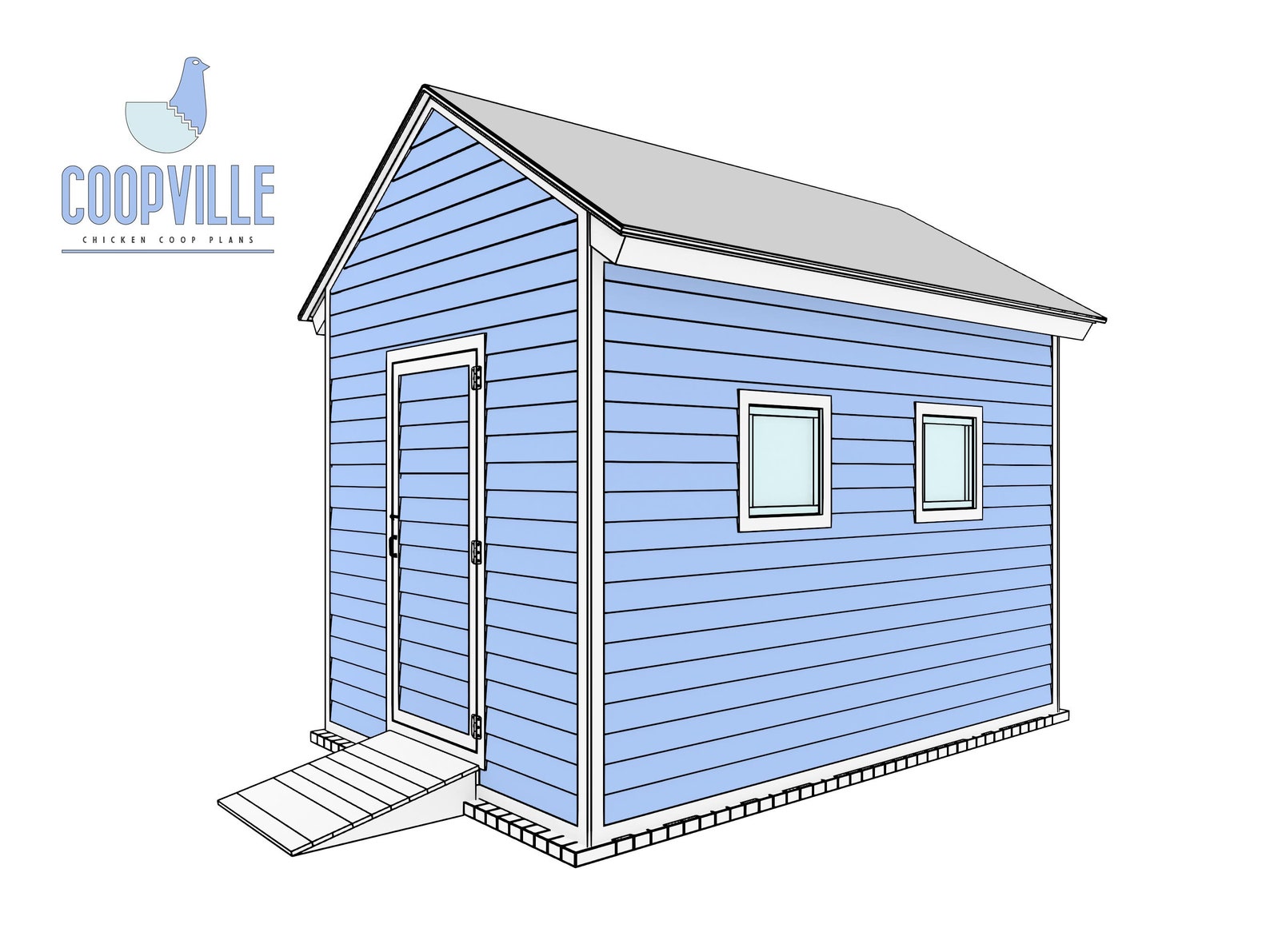 DIY Walk-in Gable Chicken Coop Plans for 20 Chickens - 12x8 Size - Etsy