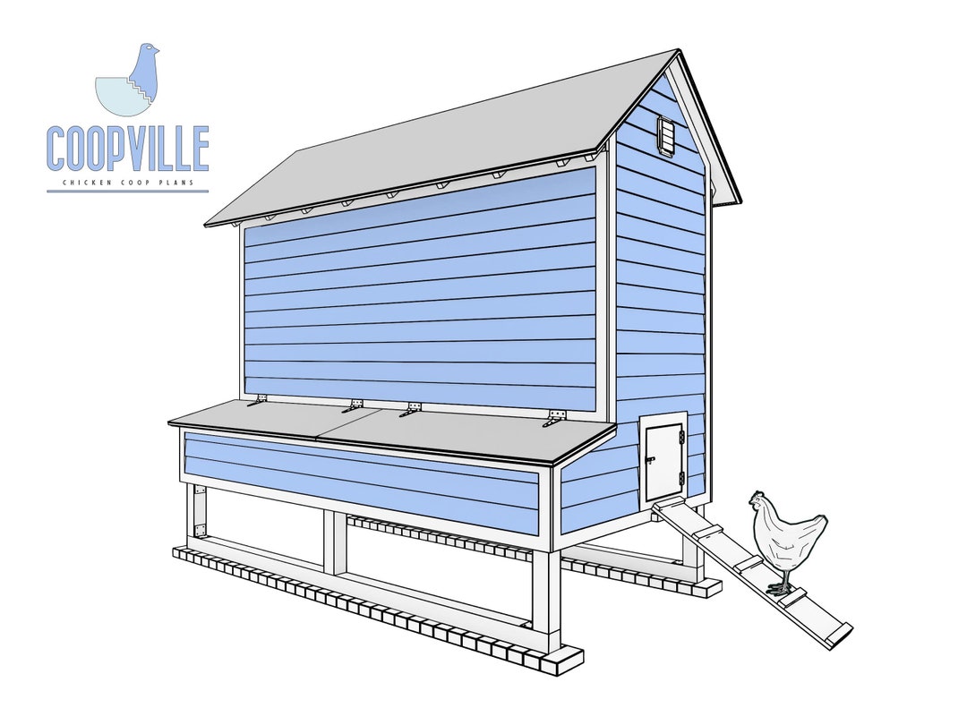 10x5 Compact Chicken Coop Plans: Walk-in Coop for 12 Chickens - Etsy