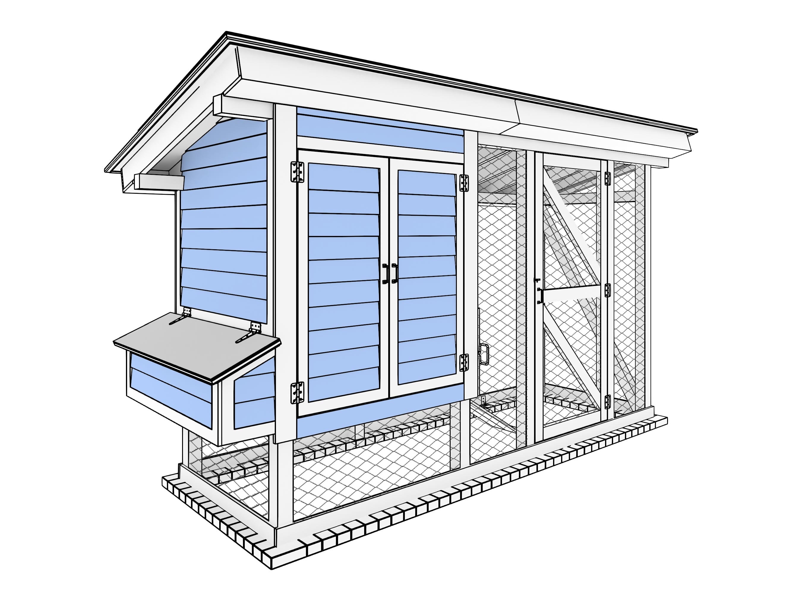 Spacious 12x4 DIY Chicken Coop Plans With Walk-in Run for up - Etsy