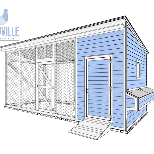 9x20 DIY Walk-in Chicken Run With Coop Plans for up to 12 - Etsy