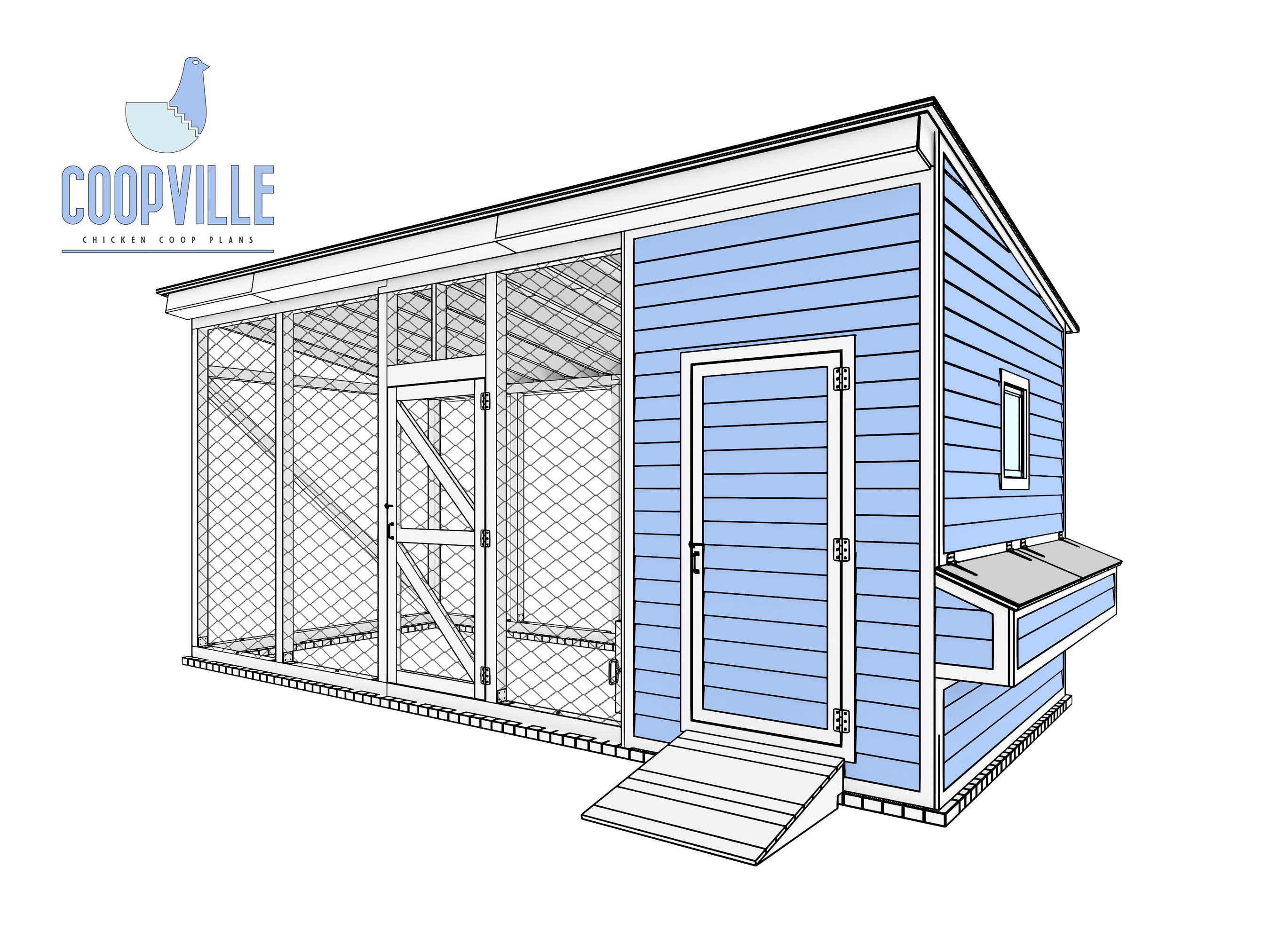 9x20 DIY Walk-in Chicken Run With Coop Plans for up to 12 Chickens - Etsy