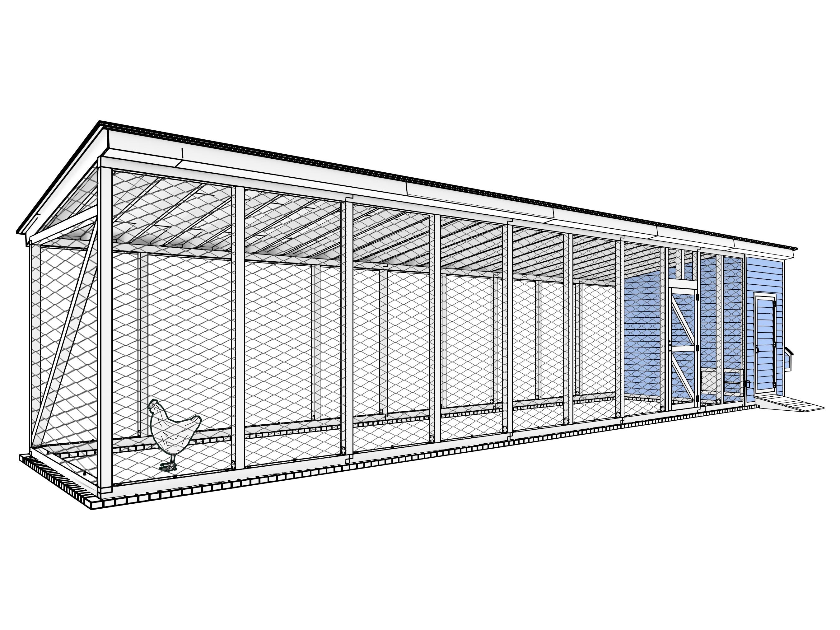 Chicken Coop Plans 42x9 DIY Aviary and Hutch for 20 Chickens - Etsy