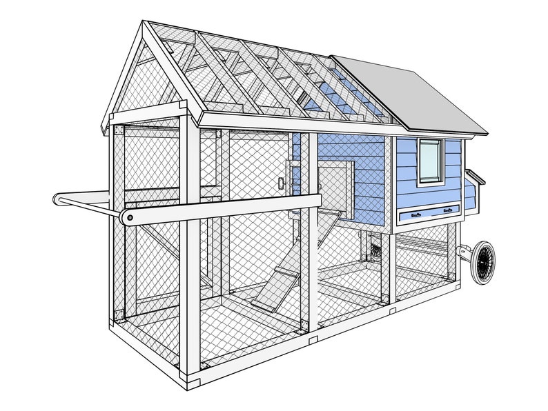 Portable Chicken Coop Plans: 13x5 DIY Movable Chicken Tractor for up to ...