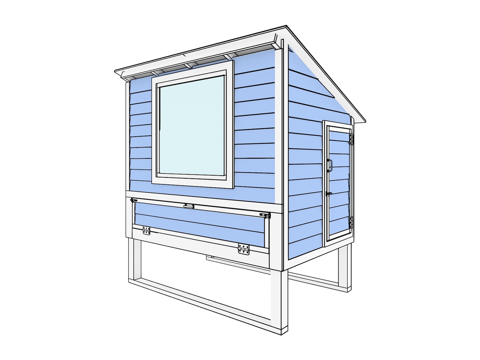 Compact Chicken Coop Blueprint: 6x4 DIY Walk-in Coop Plans for up to 6 ...