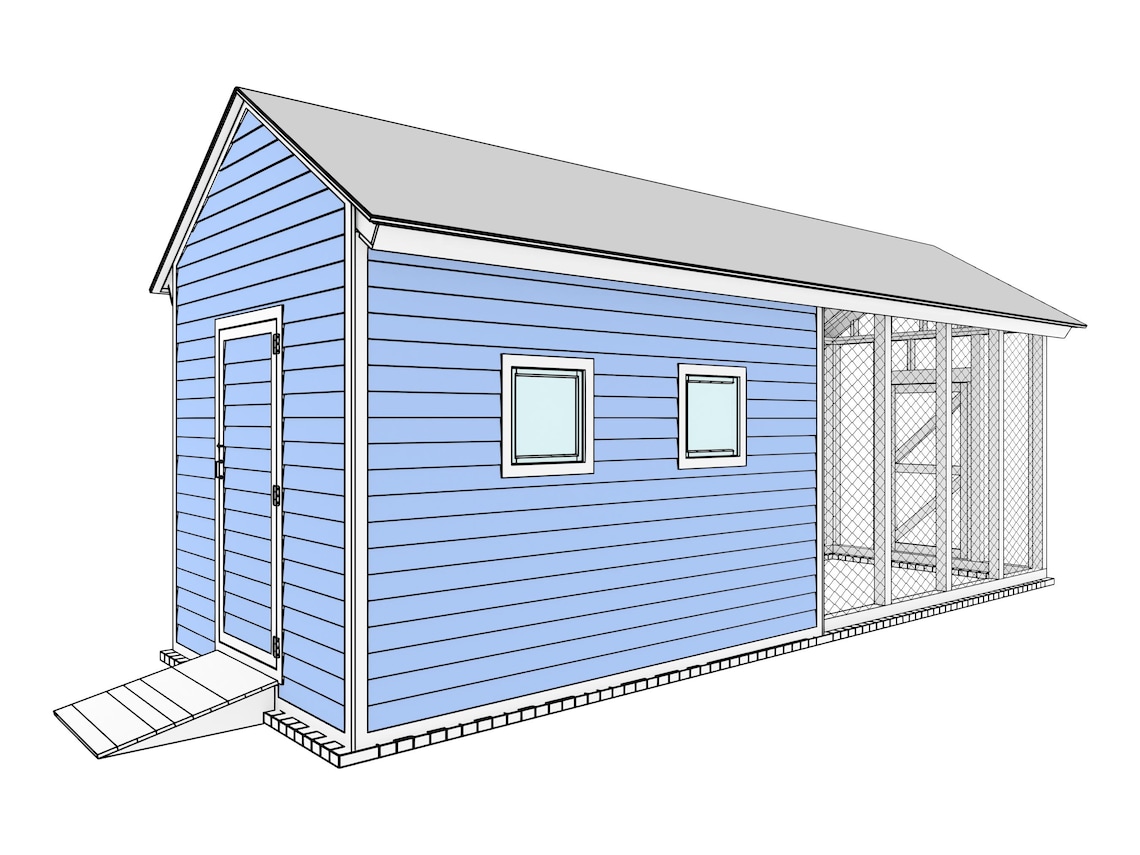 The Spacious and Sturdy DIY Chicken Run Plans for 50 Chickens - Etsy