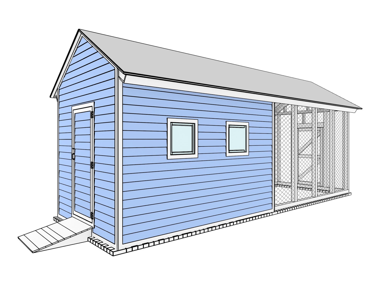 The Spacious and Sturdy DIY Chicken Run Plans for 50 Chickens - Etsy