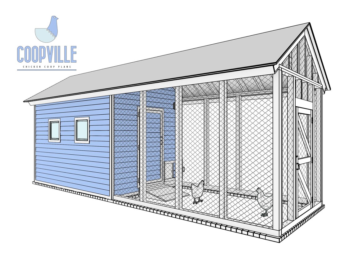 The Spacious and Sturdy DIY Chicken Run Plans for 50 Chickens - Etsy