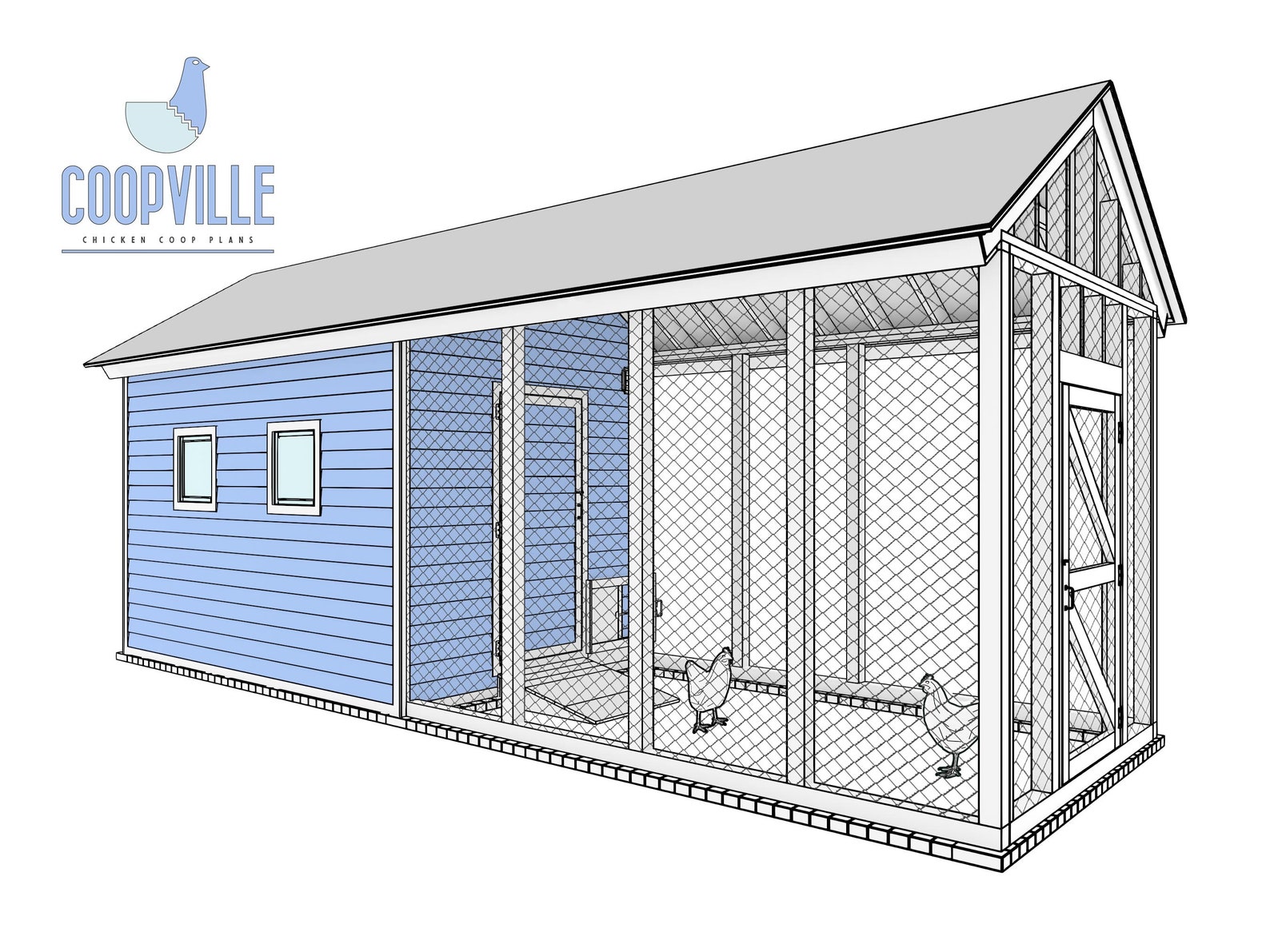 The Spacious and Sturdy DIY Chicken Run Plans for 50 Chickens - Etsy