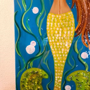 Mermaid Art, Painted Mermaid, Coastal Art, Ocean Art, Collector's Art ...