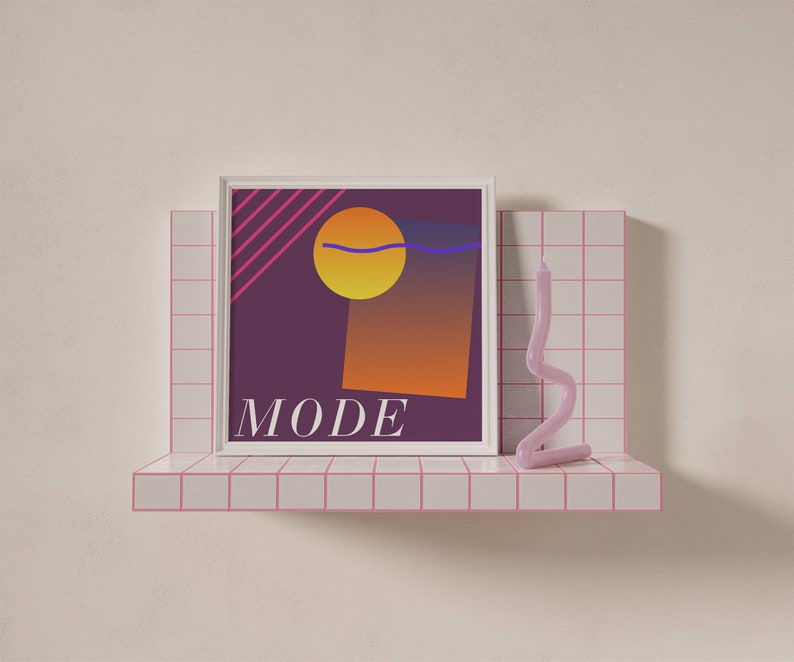 1980s Memphis Design Art Print: Retro Geometric Wall Decor (digital ...