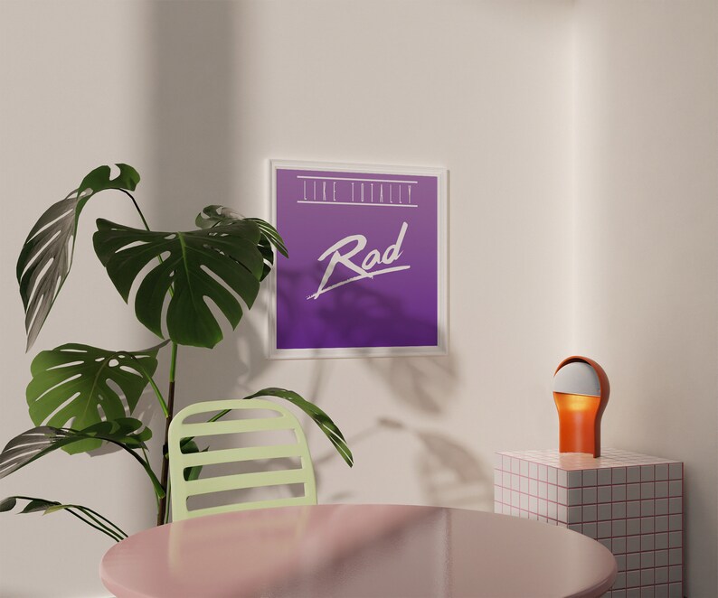 80s Wall Art Typography Typography Wall Art Retro Retro Wall Art Rad ...