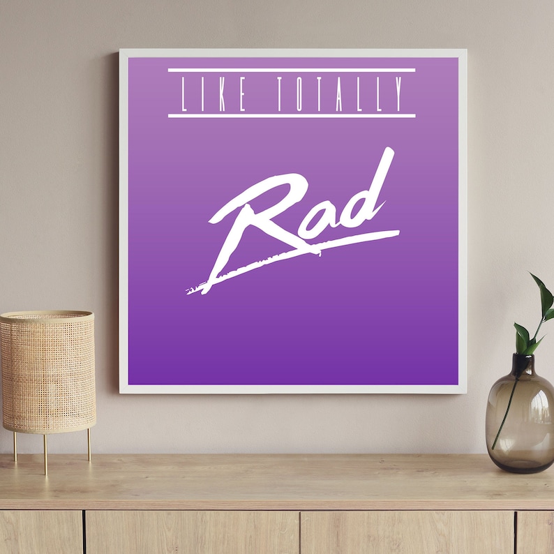 80s Wall Art Typography Typography Wall Art Retro Retro Wall Art Rad ...