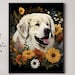 Botanical Great Pyrenees Art Print Floral Great Pyrenees Art Print - Etsy