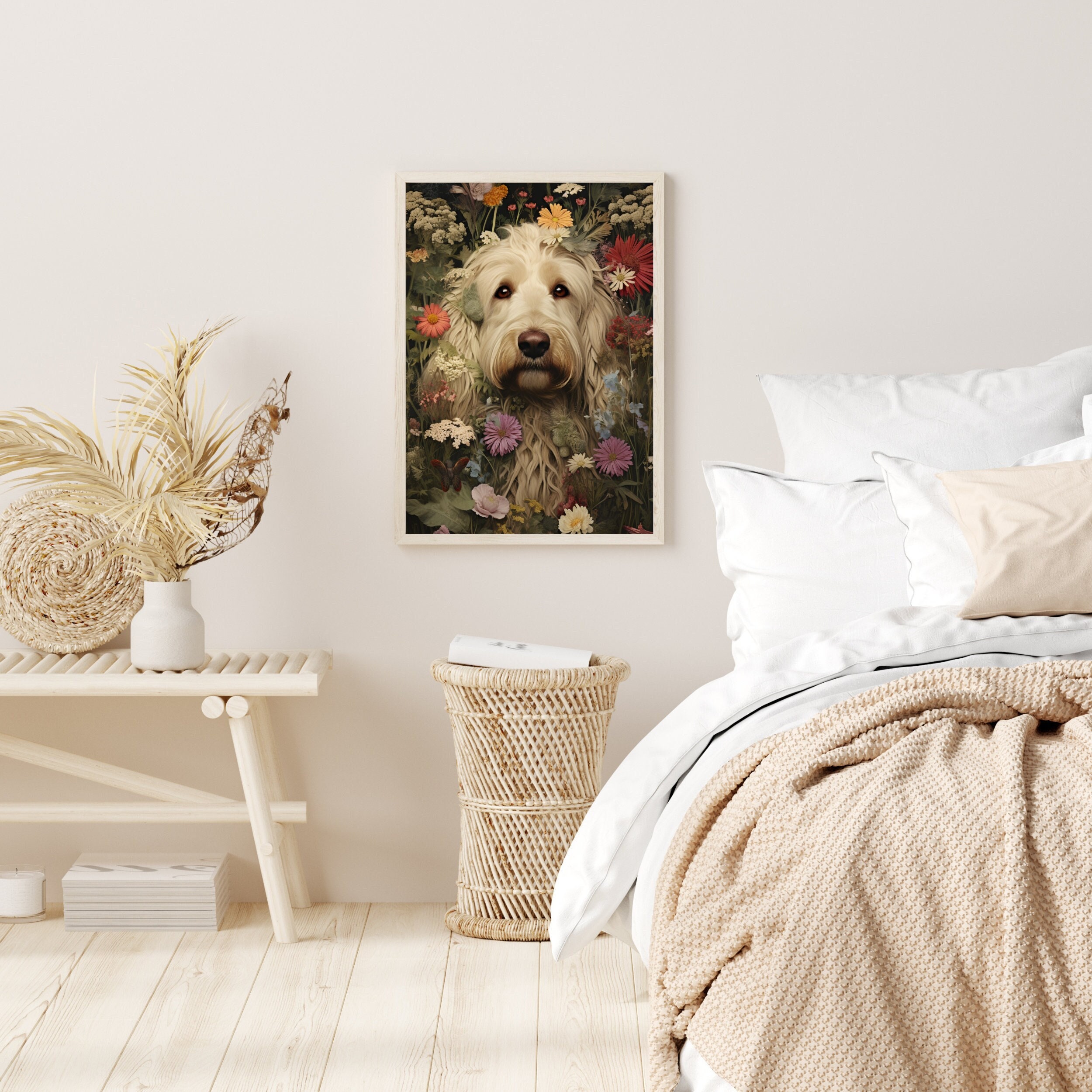 Botanical Labradoodle Art Print Floral Labradoodle Art Print - Etsy