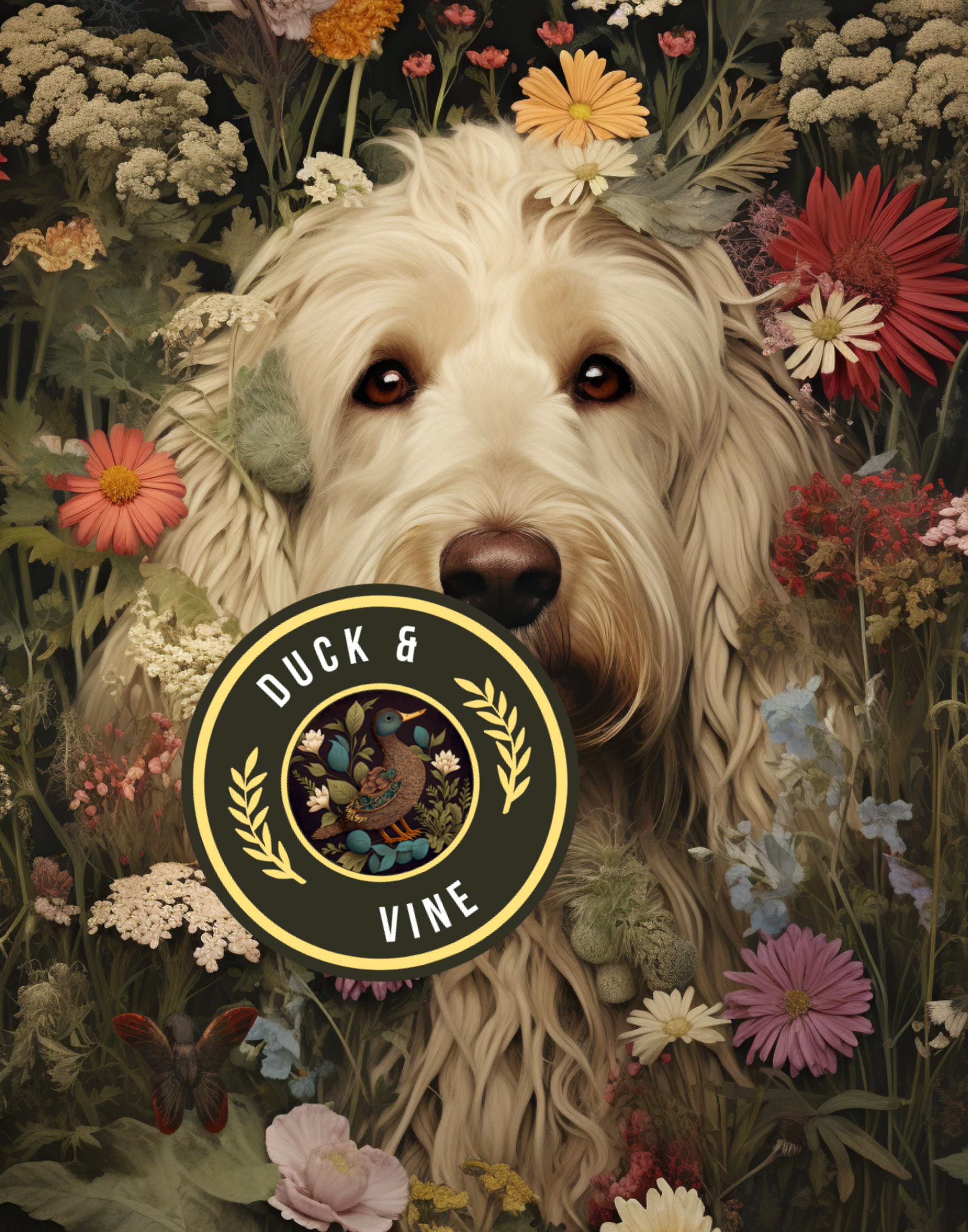 Botanical Labradoodle Art Print Floral Labradoodle Art Print - Etsy